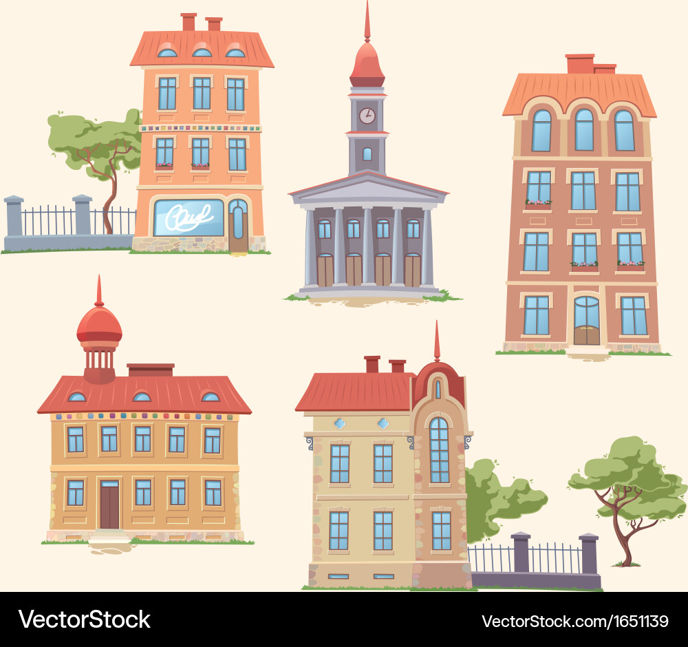 Classic European Buildings Royalty Free Vector Image