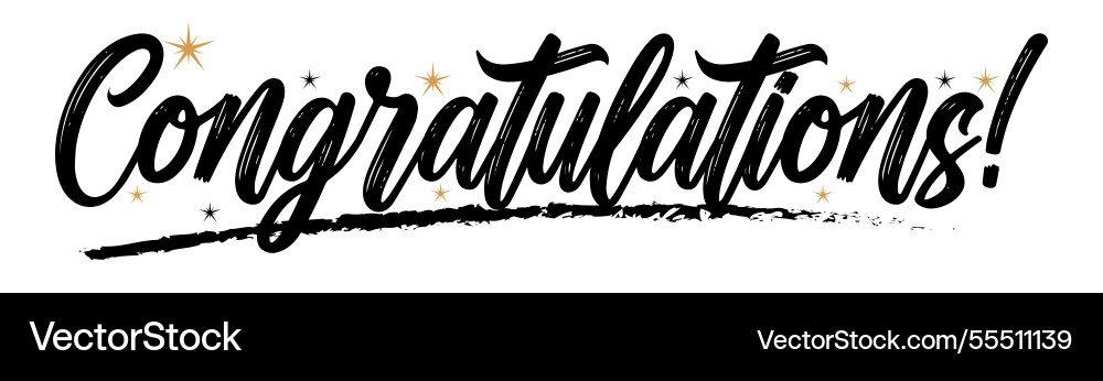 Congratulations handwritten modern brush Vector Image