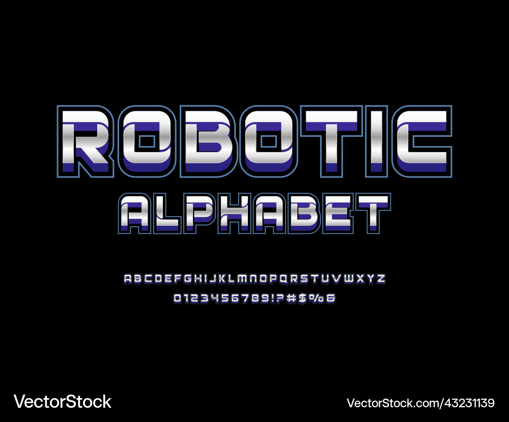 Futuristic font Royalty Free Vector Image - VectorStock
