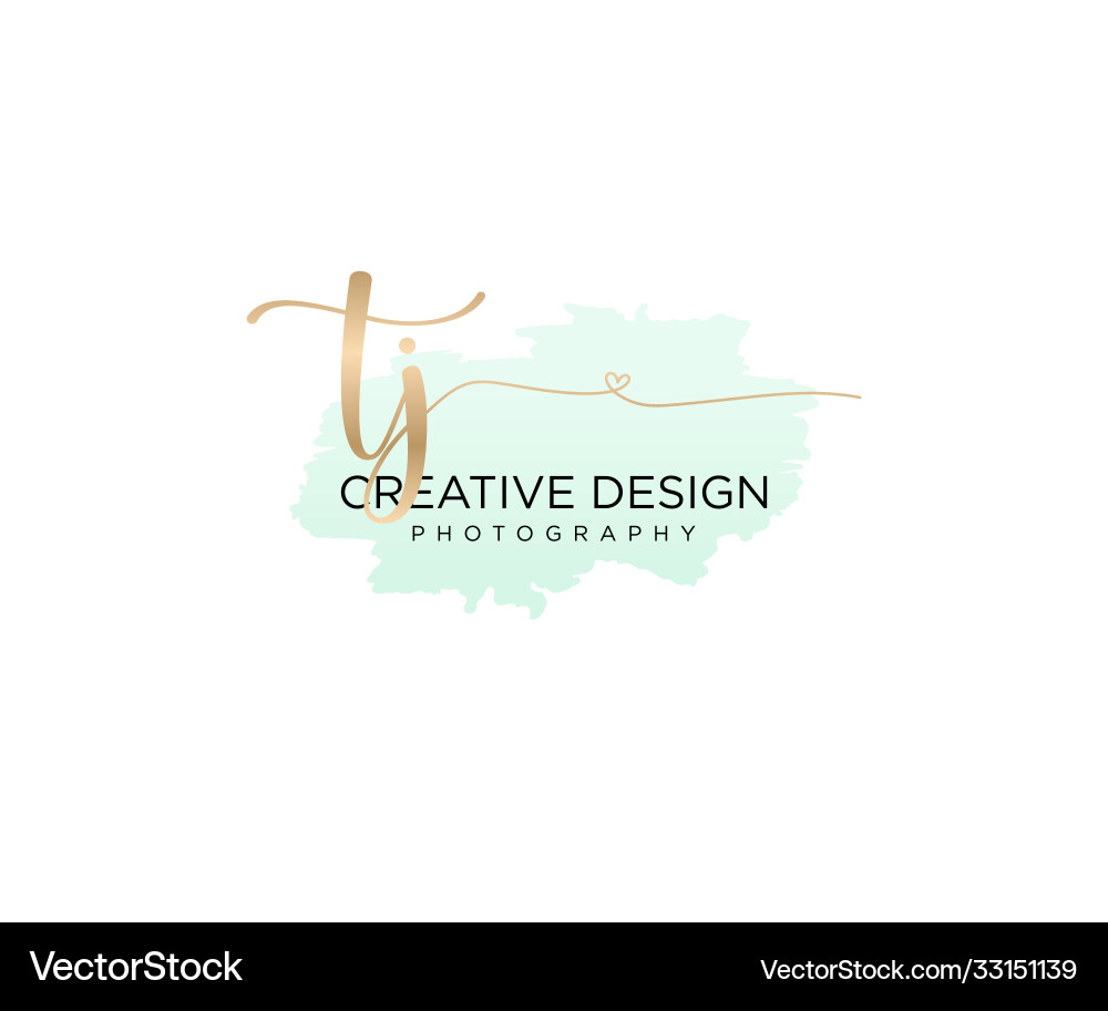 Initial tj handwriting logo with brush template – Royalty-Free Vector ...