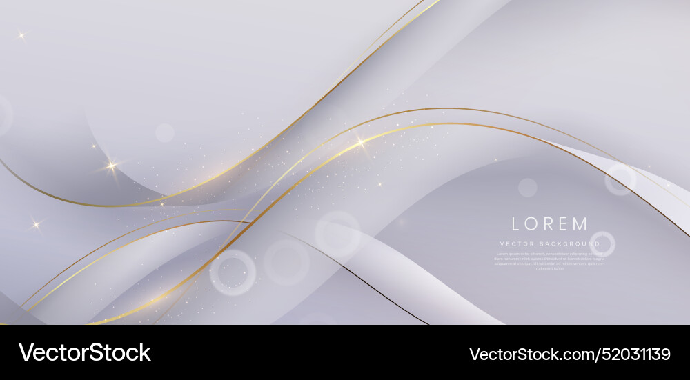 Luxury ribbon grey background with golden lines Vector Image