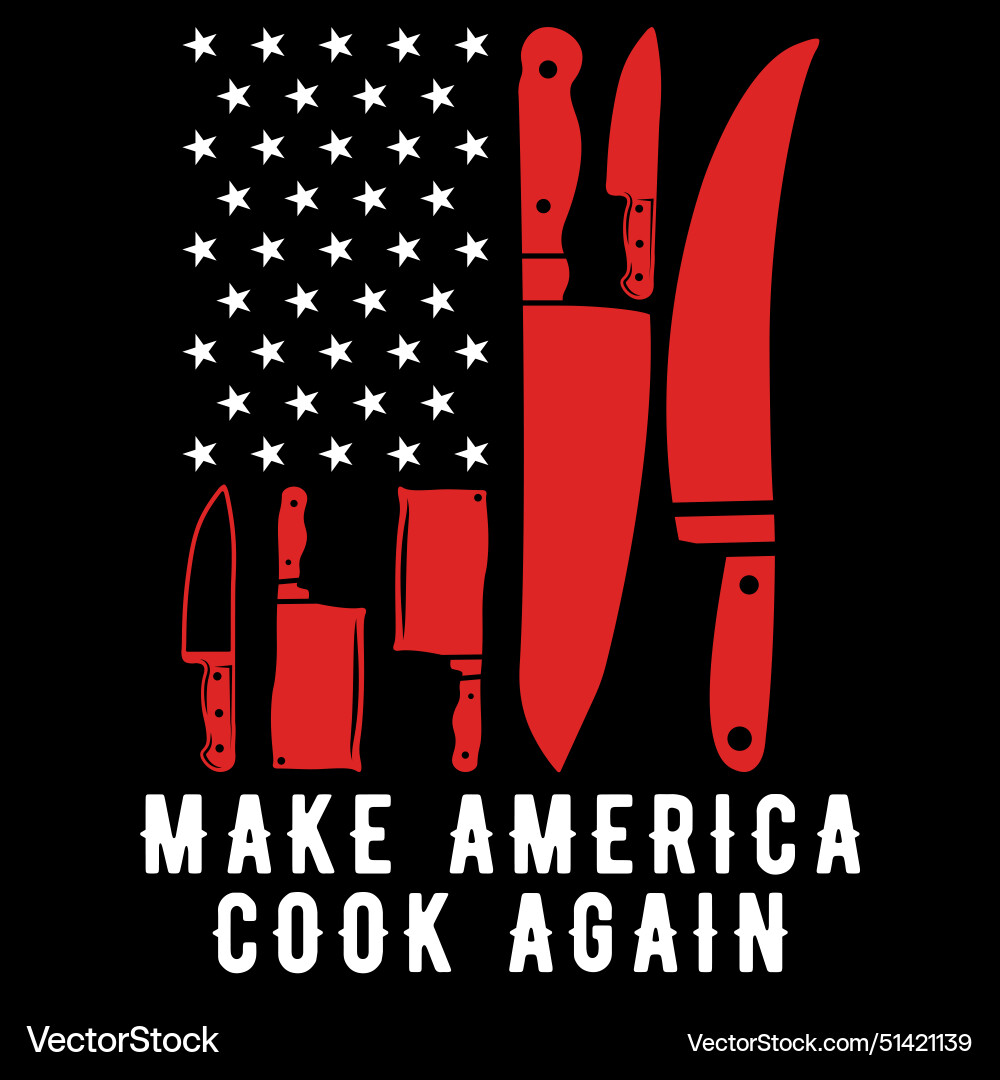 Make america cook again flag chef t-shirt Vector Image