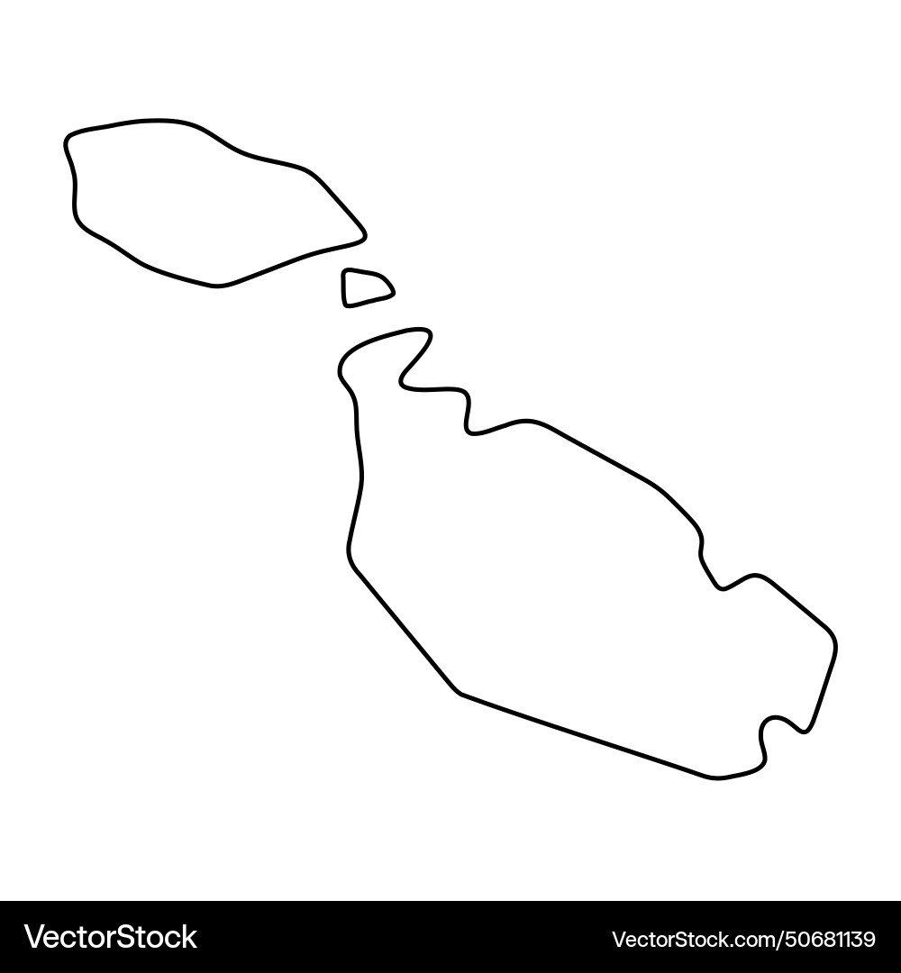 Malta simplified outline map Royalty Free Vector Image