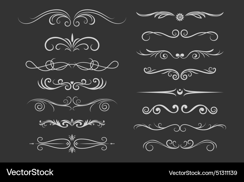 Retro text delimiter set vintage ornamental Vector Image