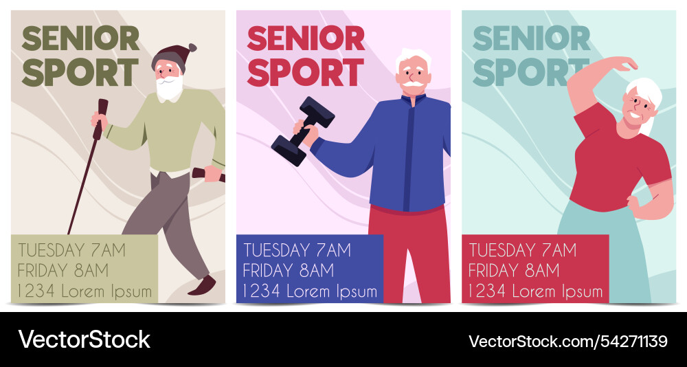 Seniors sport training invitation poster Vector Image