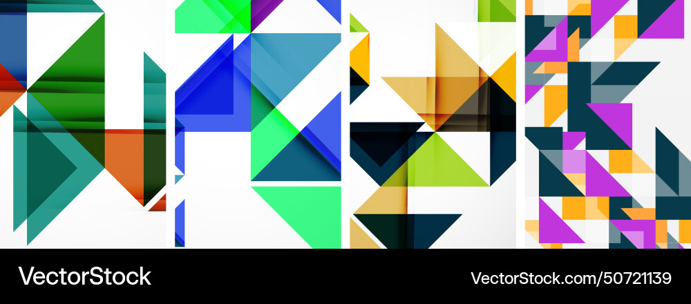 Set of abstract random triangle composition Vector Image
