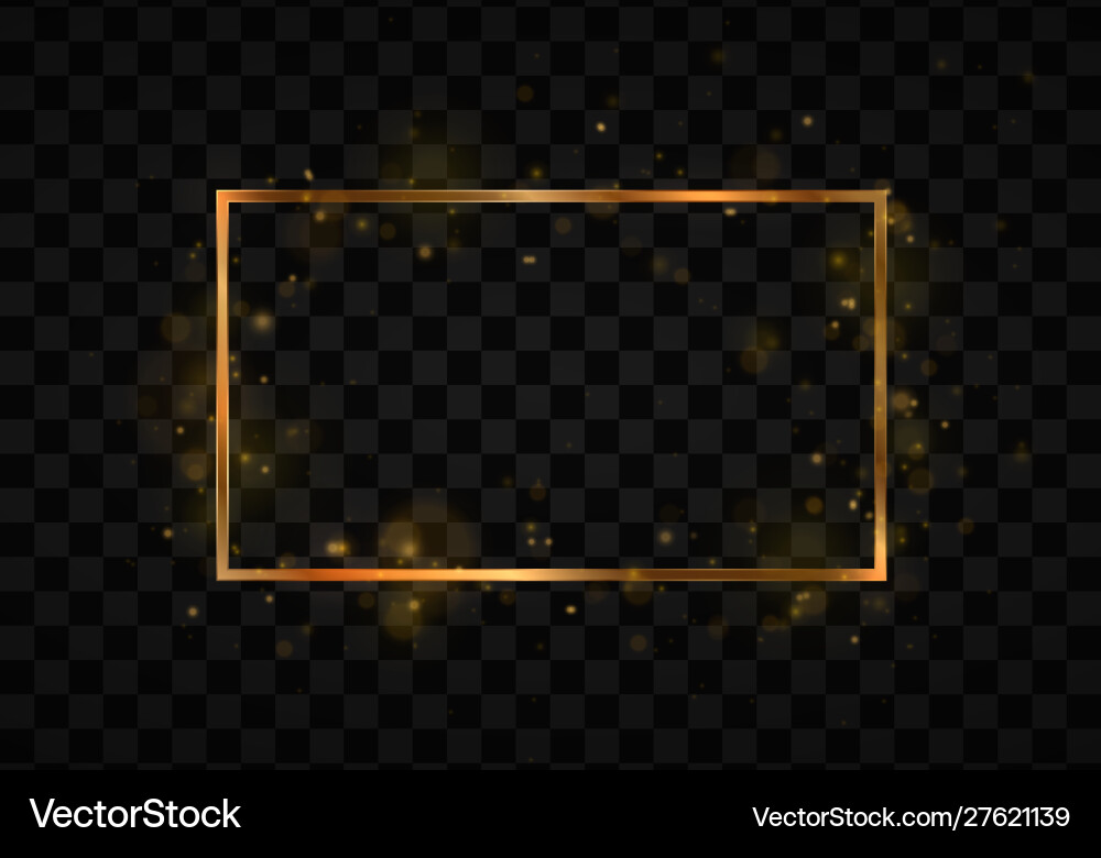 Shining golden rectangle Royalty Free Vector Image
