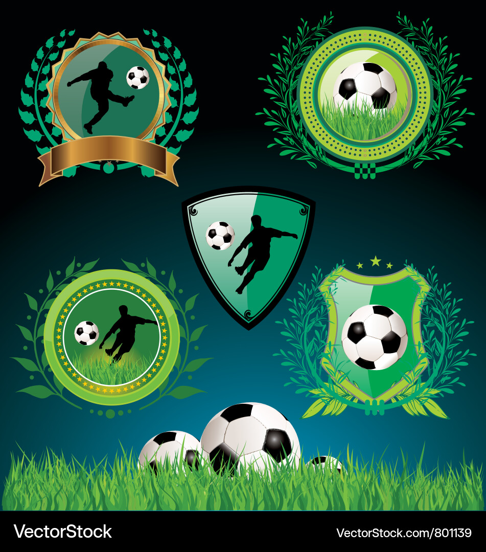 Soccer emblems Royalty Free Vector Image - VectorStock