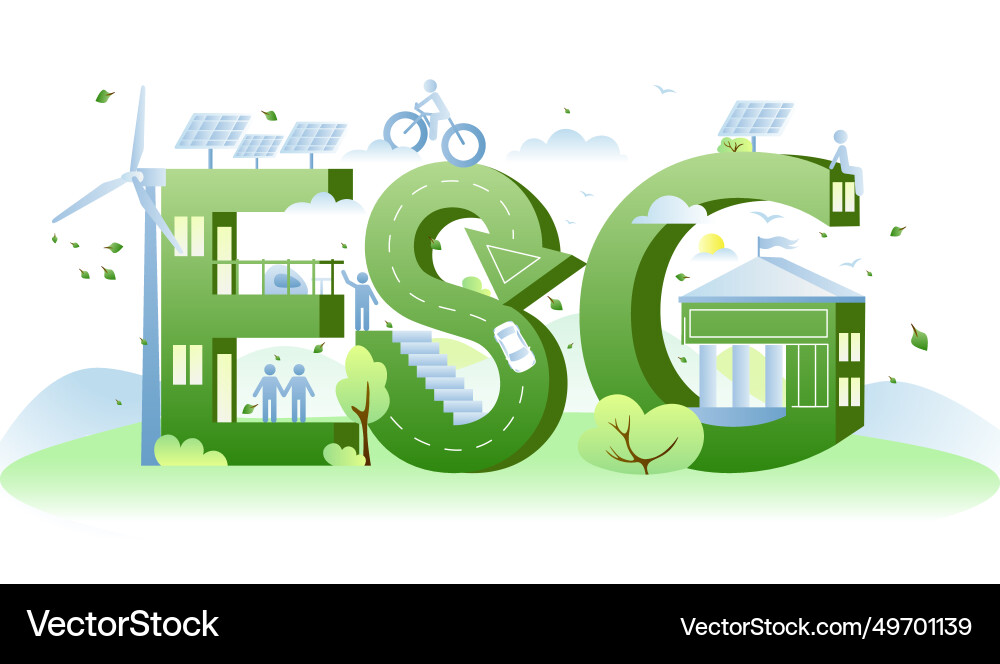 Sustainable esg poster Royalty Free Vector Image
