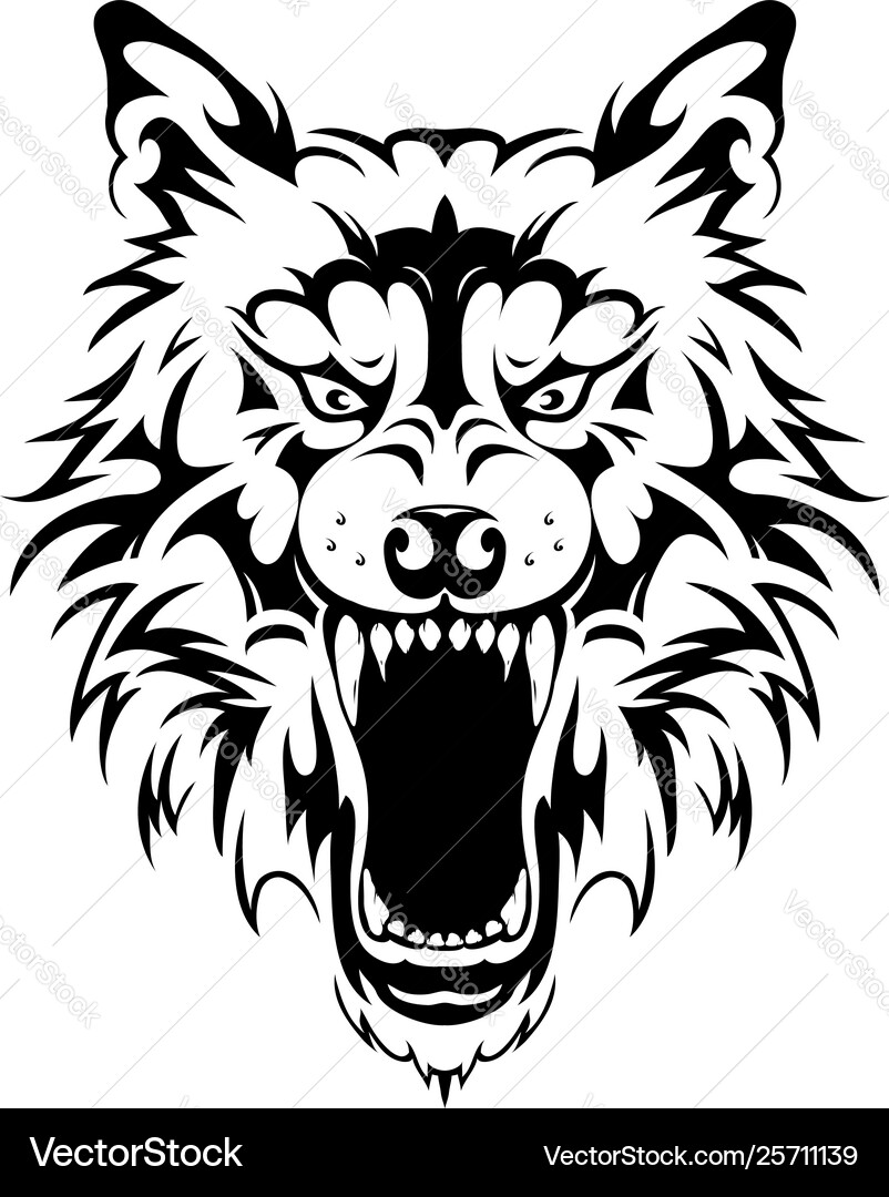 Tribal Wolf Head Tattoo Design Tribal Wolf Head Stock Vector By