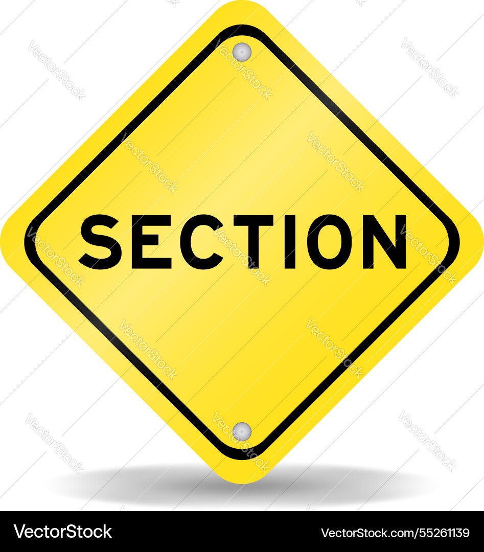 Yellow color transportation sign with word Vector Image