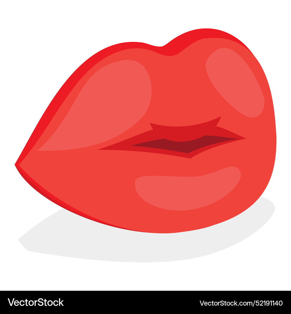 3d isometric flat set of female lips item Vector Image