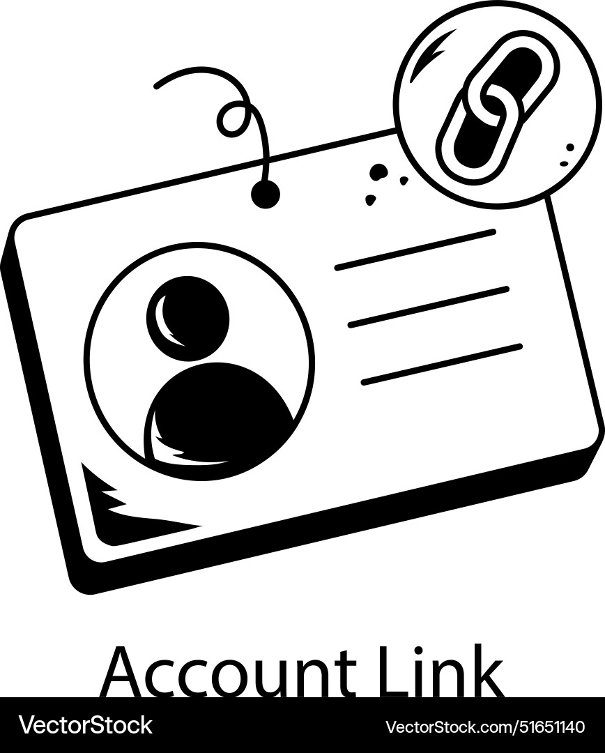 Account link Royalty Free Vector Image - VectorStock