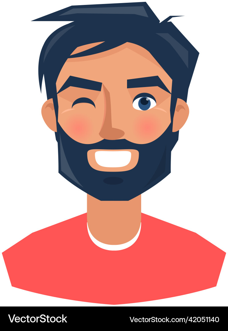 Cheerful Young Man Portrait Royalty Free Vector Image