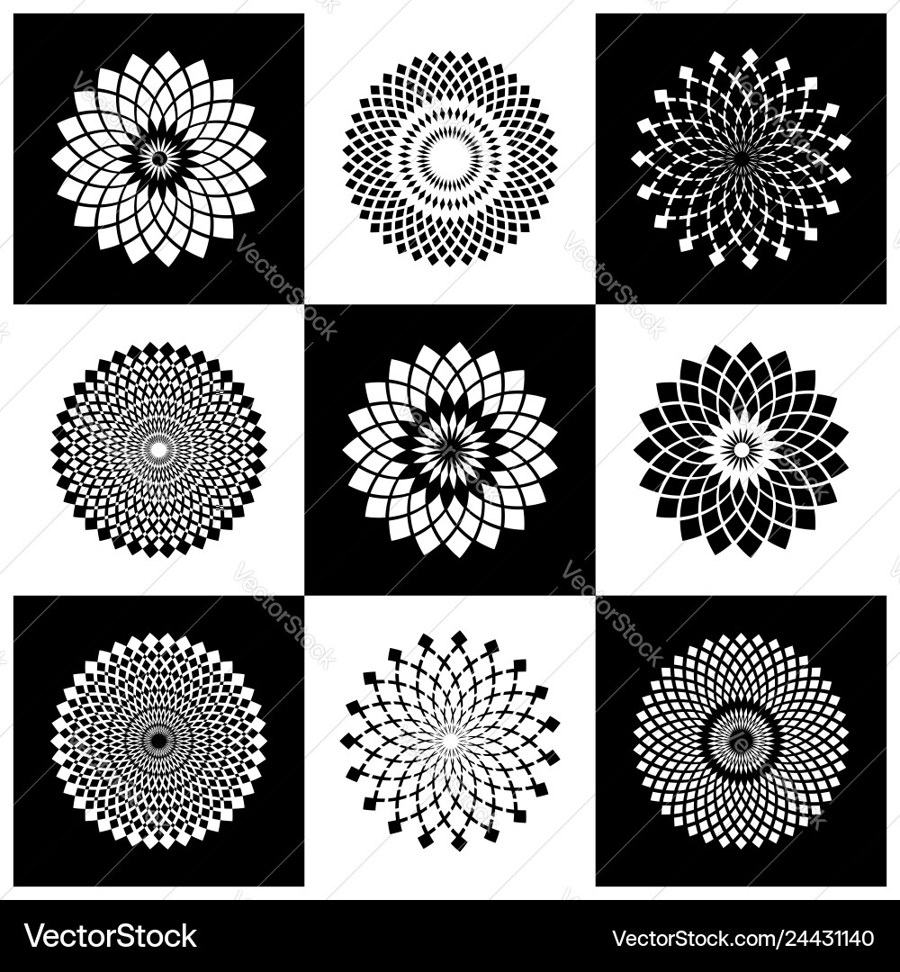 Circle design elements set Royalty Free Vector Image
