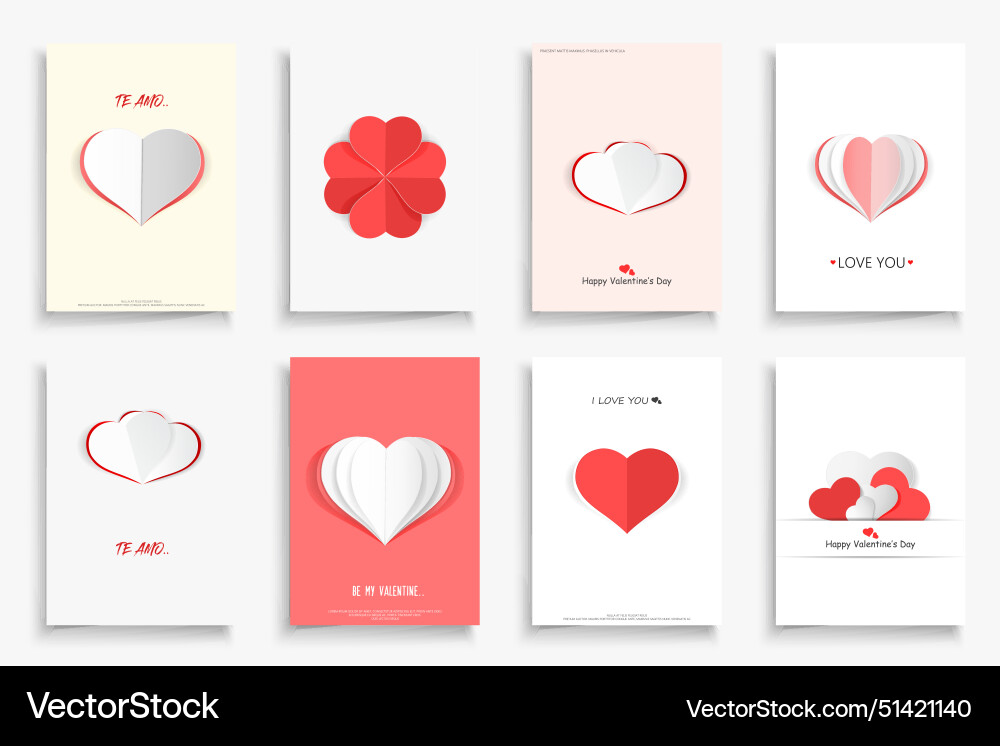 Collection of valentines day posters brochures Vector Image