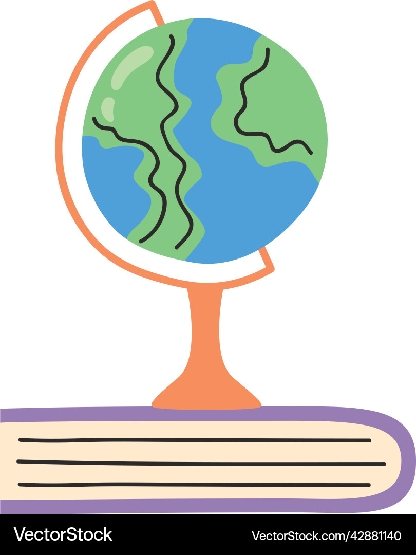 Earth map in book Royalty Free Vector Image - VectorStock