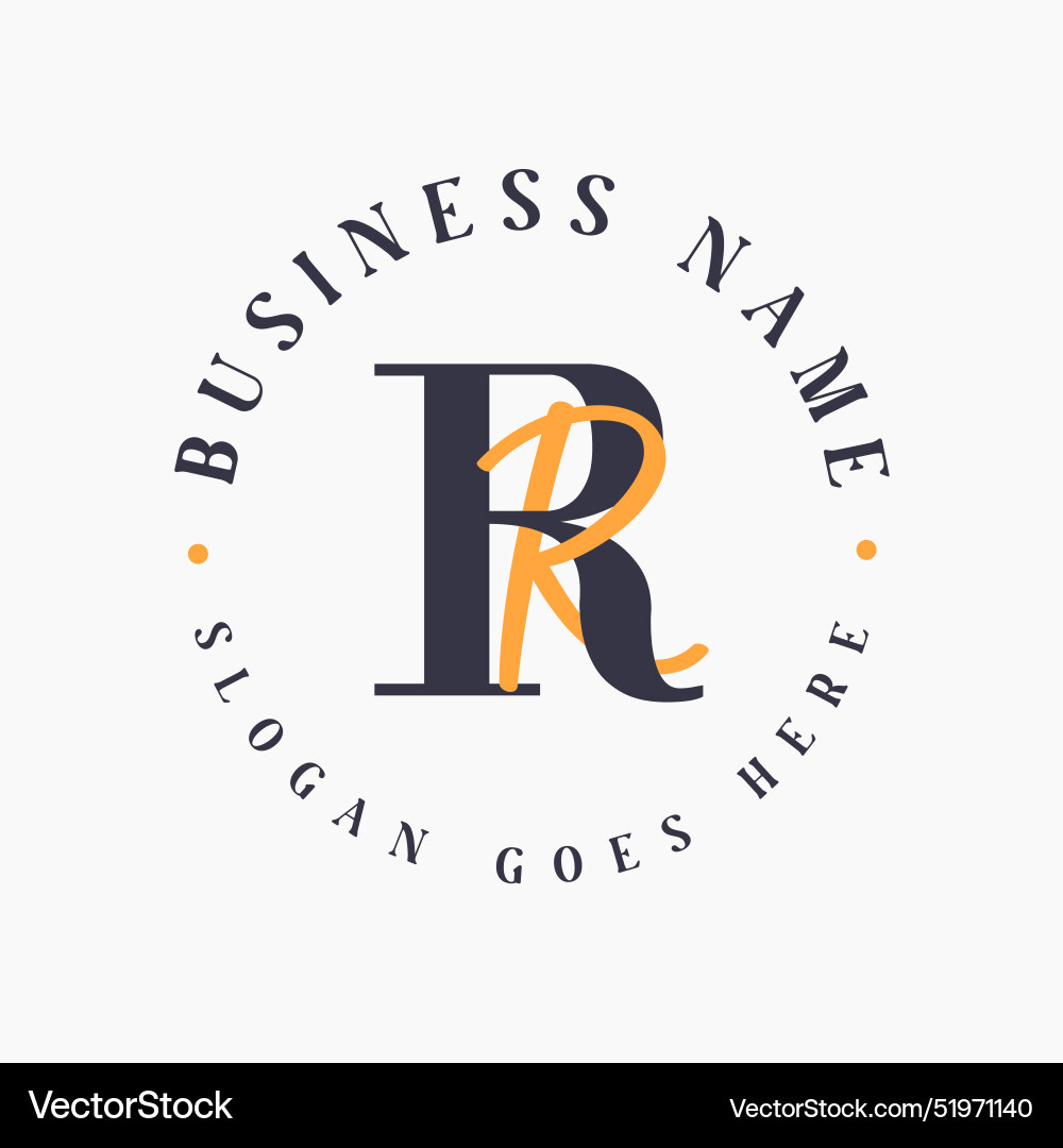 Elegant letter rr initials logo for corporate Vector Image