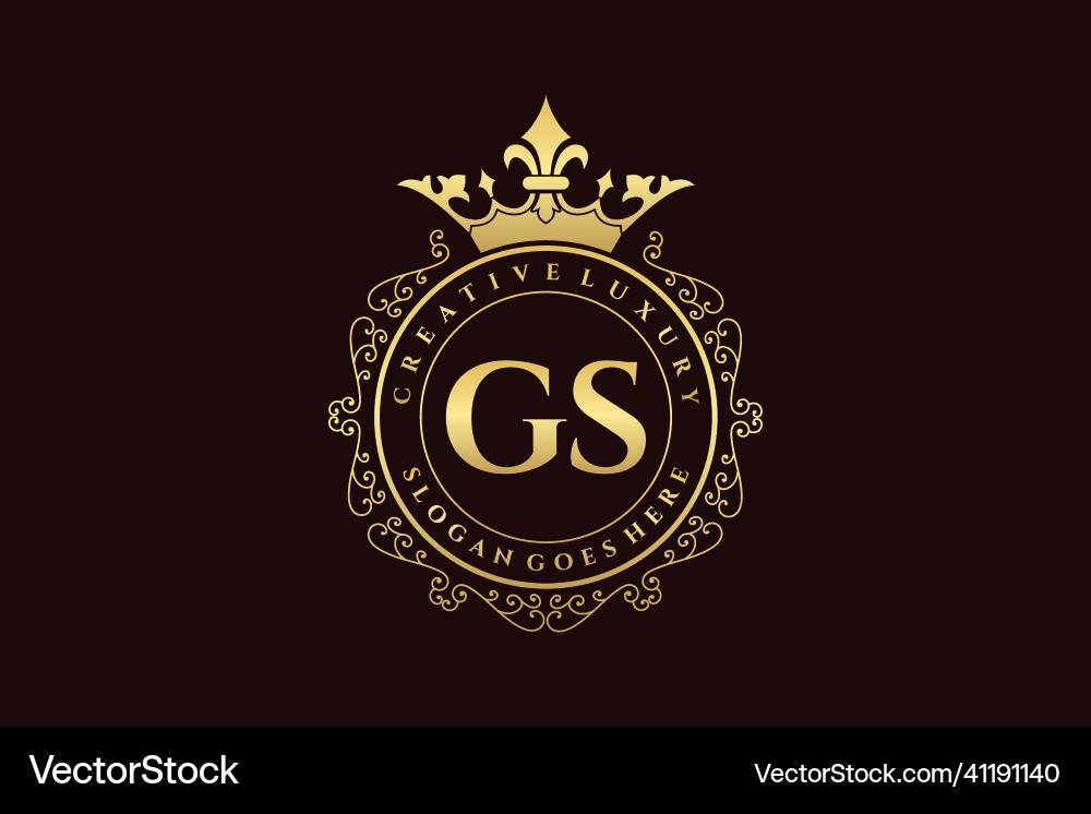 Gs initial letter luxury calligraphic feminine Vector Image