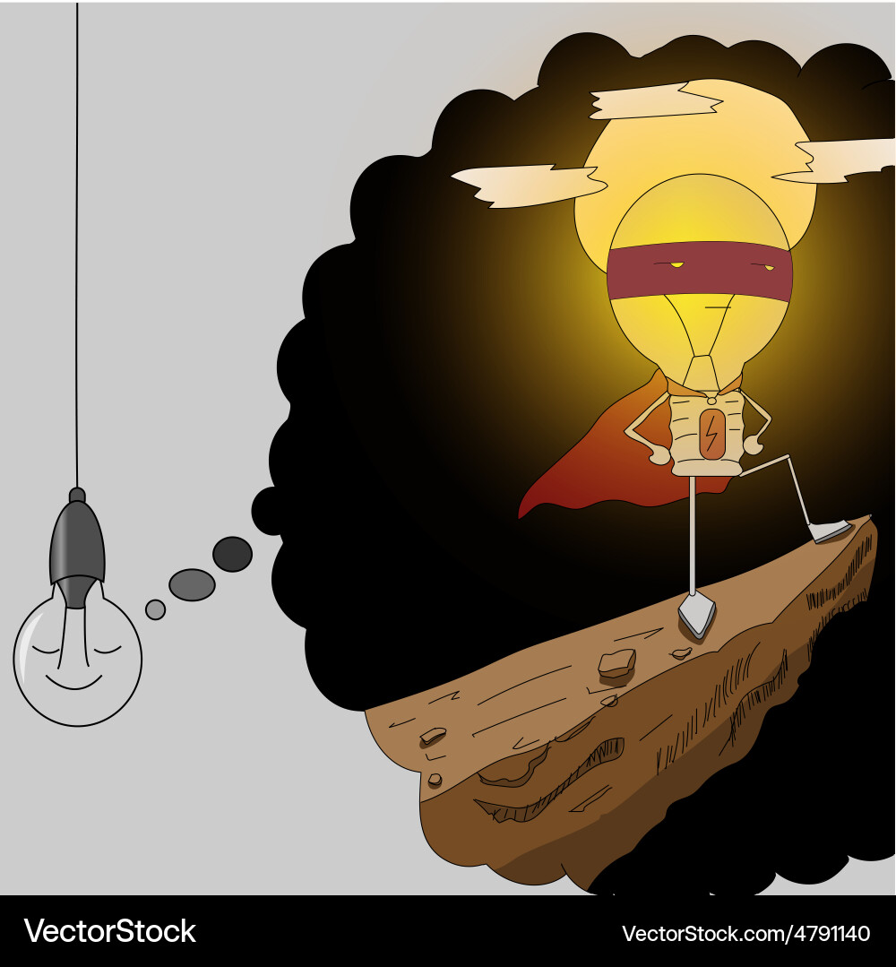 Lamp superhero Royalty Free Vector Image - VectorStock