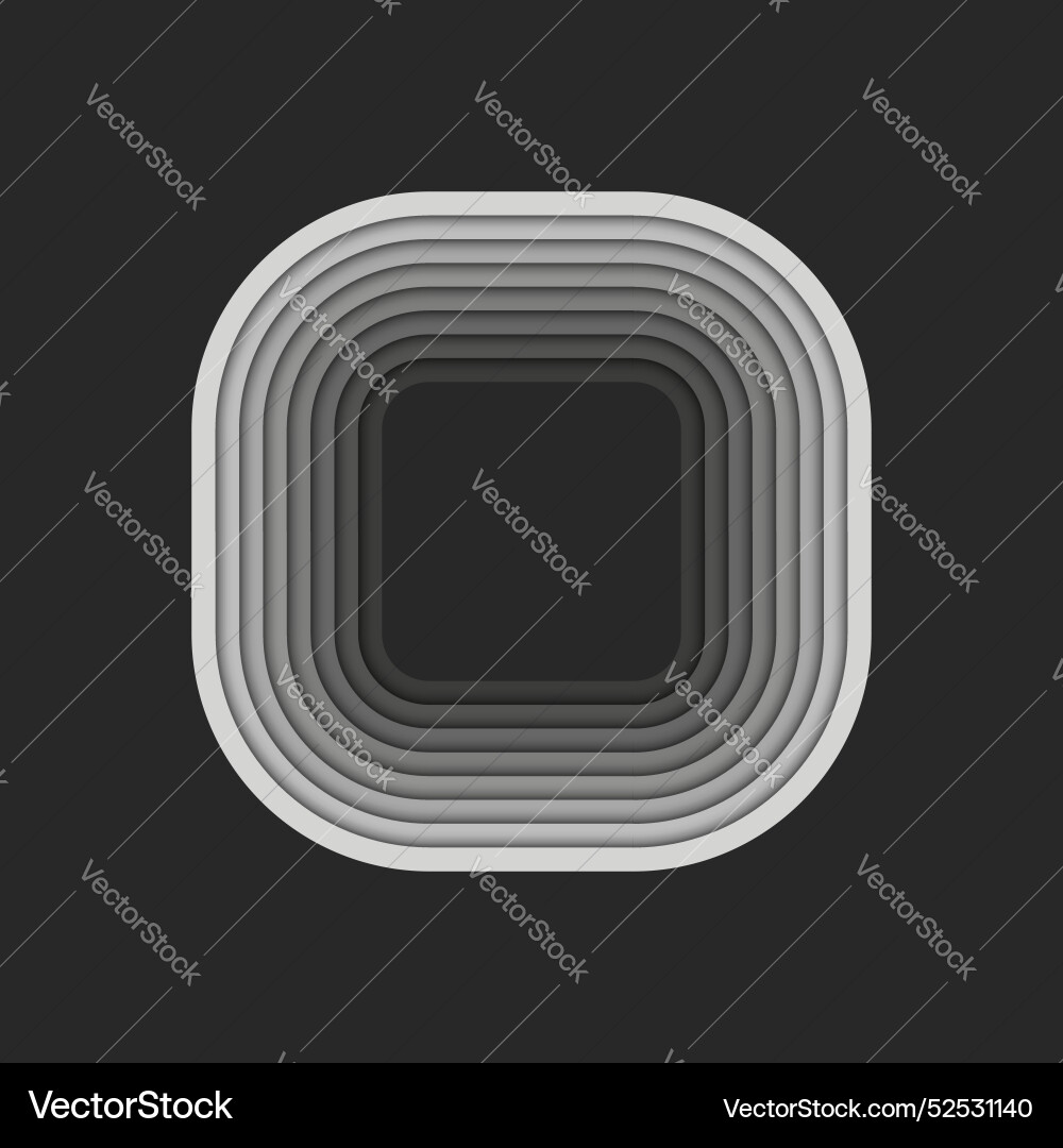 Layered concentric squares logo rounded angles Vector Image