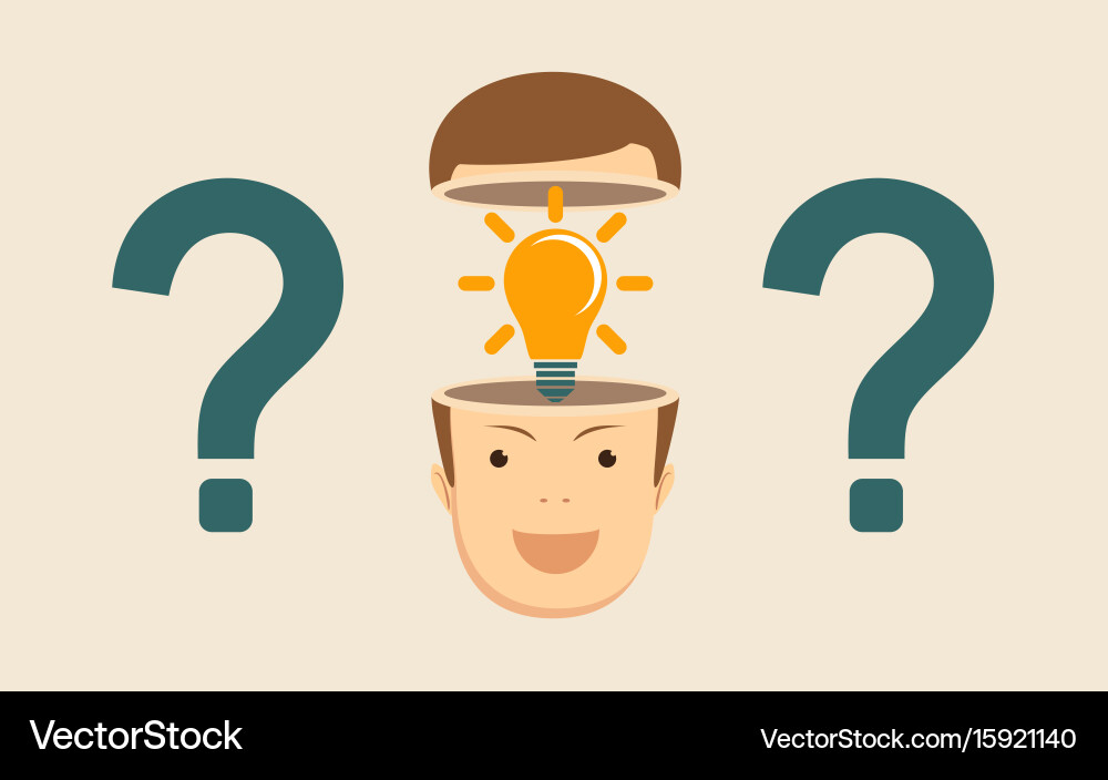 Leadership concept with question marks and shining