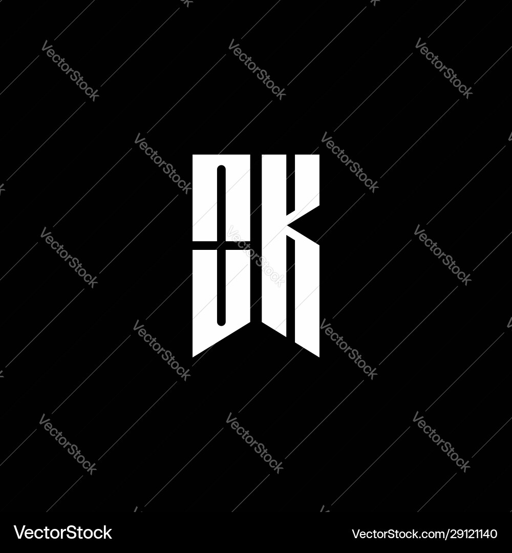 Ok logo monogram with emblem style isolated Vector Image