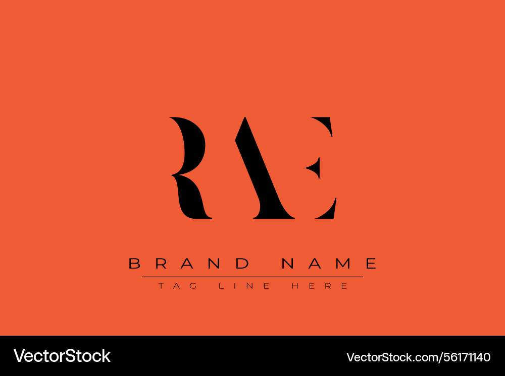 Rae abstract letter logo design Royalty Free Vector Image