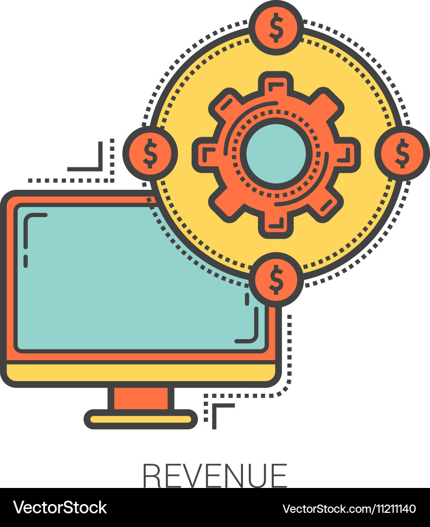 Revenue line infographic Royalty Free Vector Image