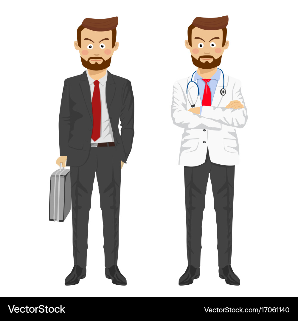 Same man showing two characters Royalty Free Vector Image