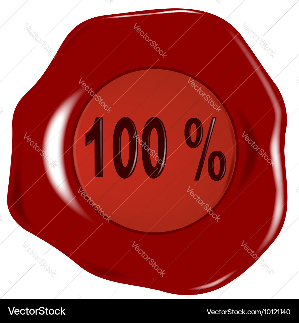 Seal 100 percent Royalty Free Vector Image - VectorStock