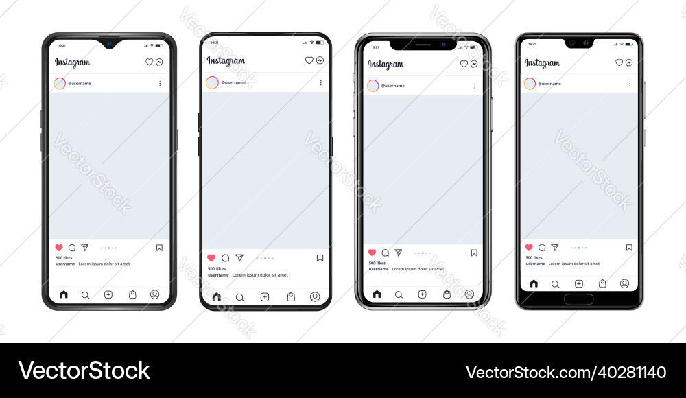 Smartphone Instagram Post Template Royalty Free Vector Image