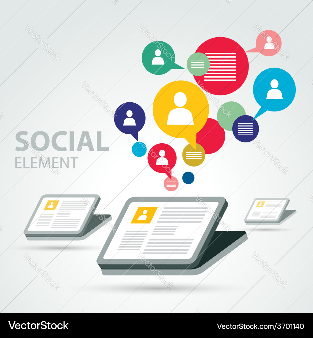 Social icon group element Royalty Free Vector Image