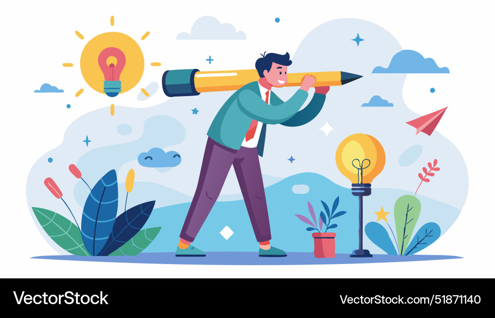 Visionary explorer seeking creative inspiration Vector Image