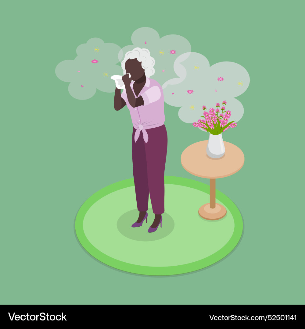 3d isometric flat of pollen Royalty Free Vector Image