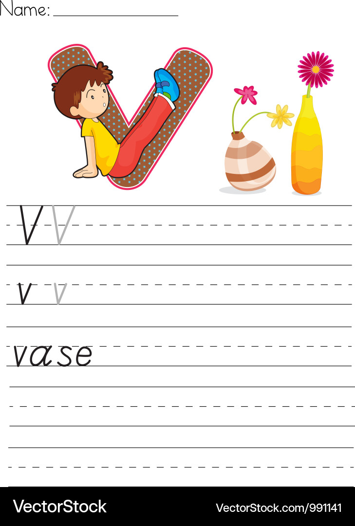 Alphabet worksheet Royalty Free Vector Image - VectorStock