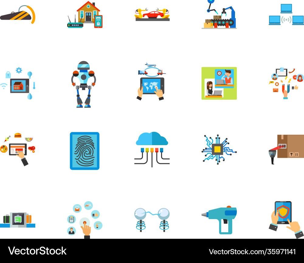 Innovative technology icon set Royalty Free Vector Image