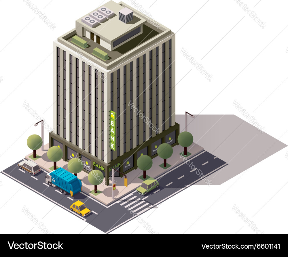 Isometric building Royalty Free Vector Image - VectorStock
