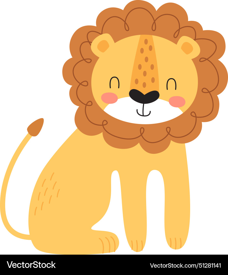 Lion animal sitting Royalty Free Vector Image - VectorStock