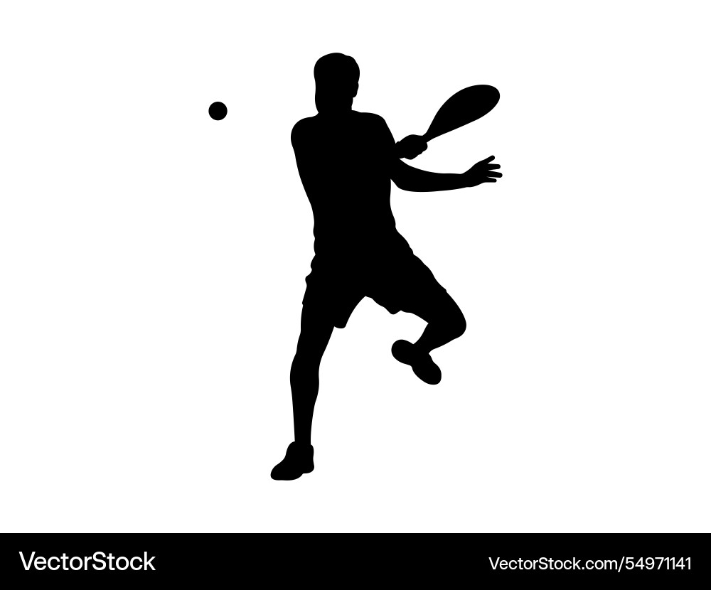 Padel Tennis Player Silhouette Royalty Free Vector Image