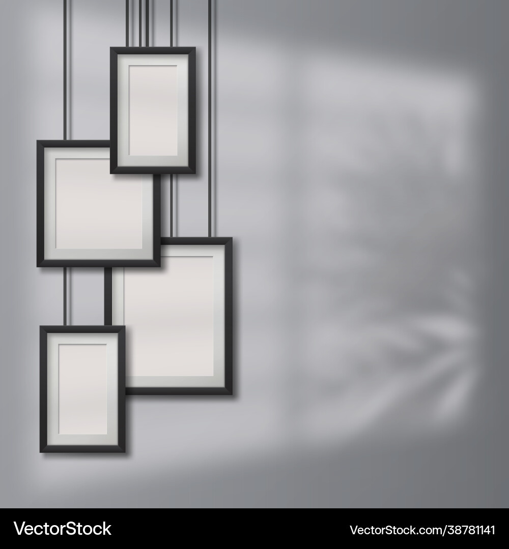 Pictures photo frames on transparent background Vector Image