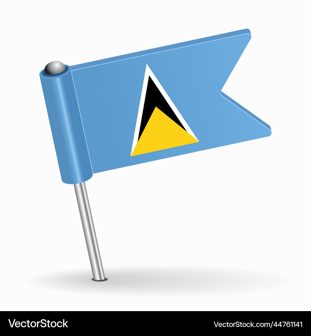 Saint lucia flag map pointer layout Royalty Free Vector