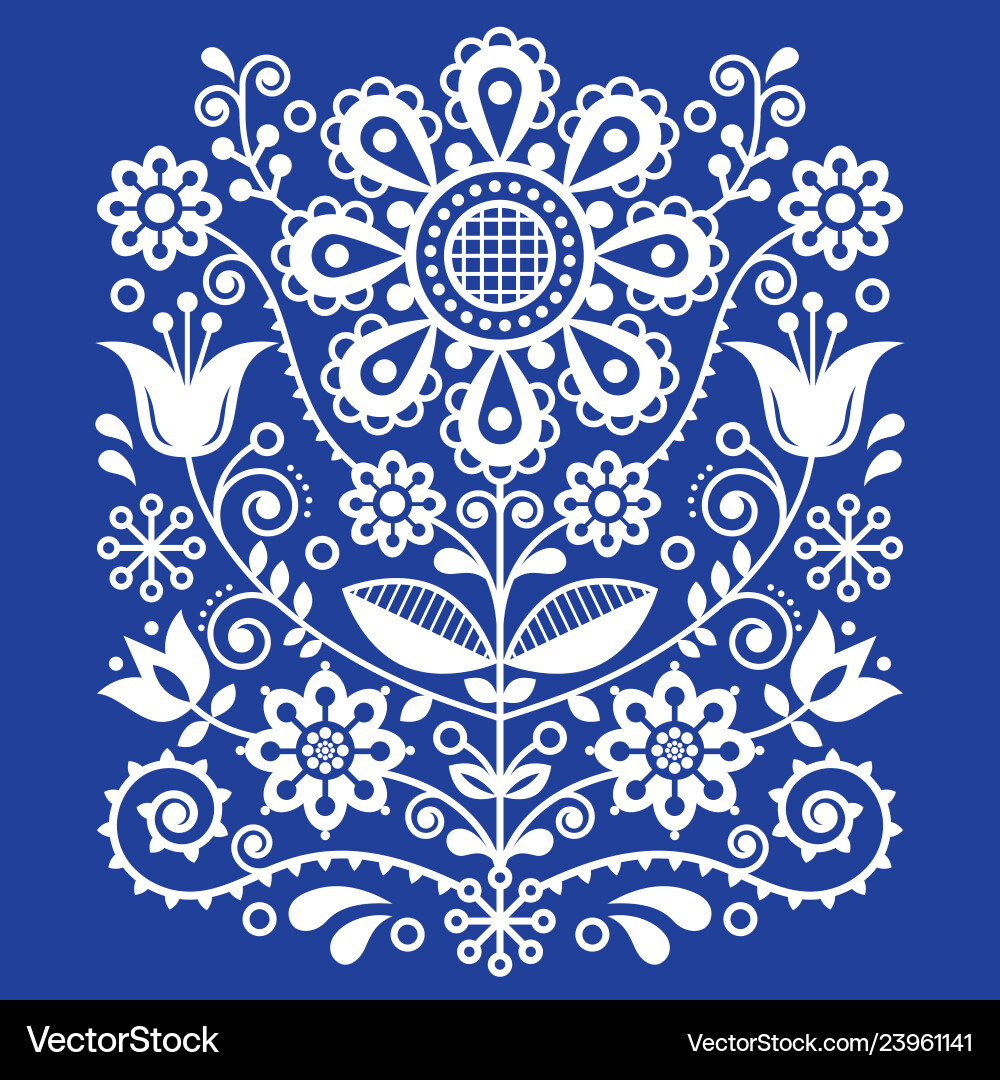 Scandinavian Floral Pattern Royalty Free Vector Image