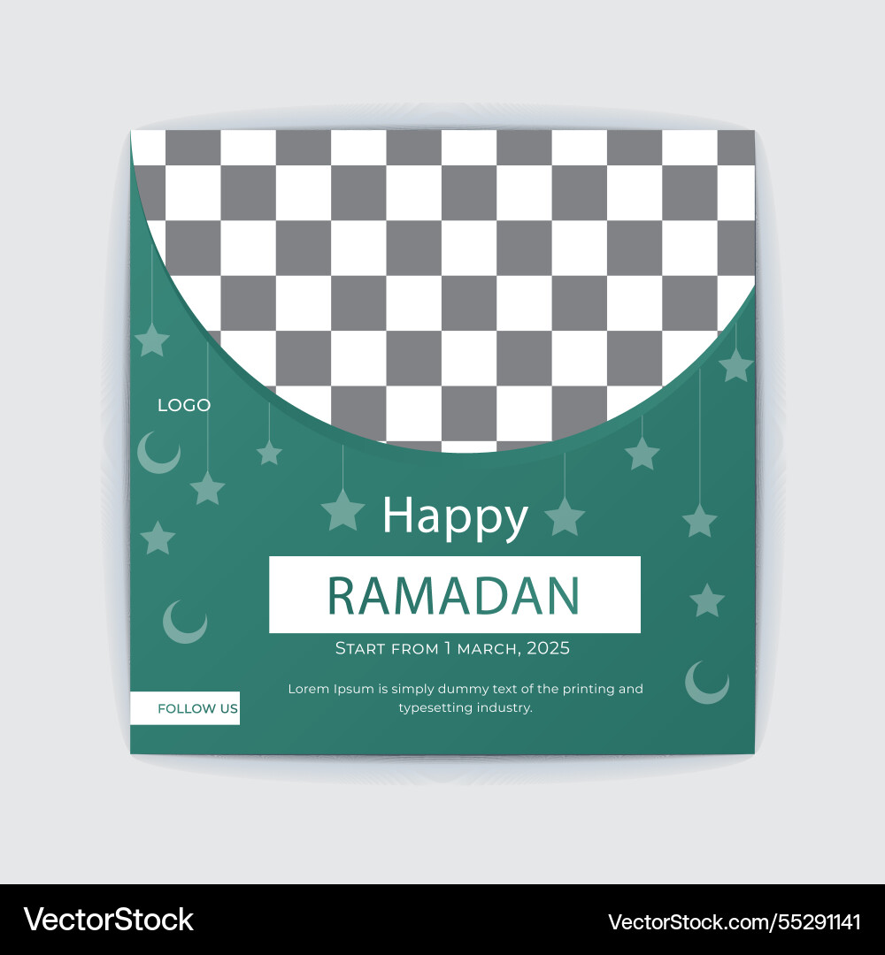 Square ramadan banner template Royalty Free Vector Image