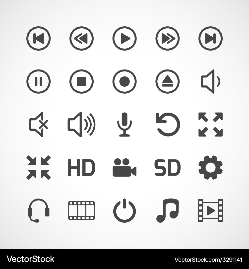 Video interface icon on white Royalty Free Vector Image