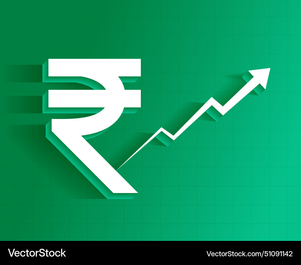 3d style indian currency rupee sign background Vector Image