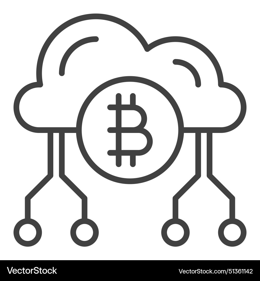Cloud technology with bitcoin crypto currency Vector Image