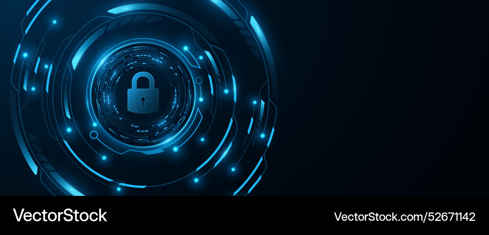 Data protection background futuristic glowing hud Vector Image