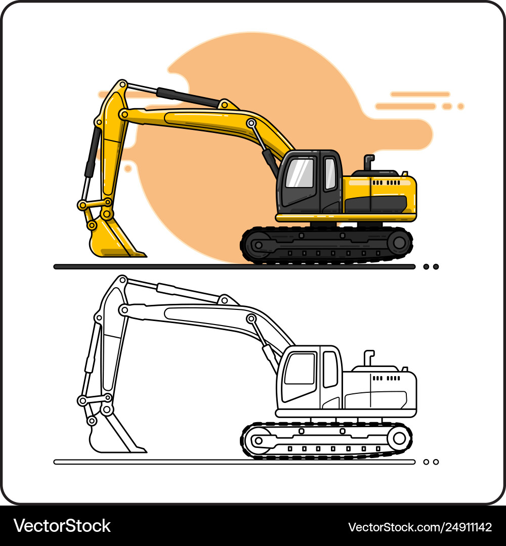 Excavators Royalty Free Vector Image - VectorStock