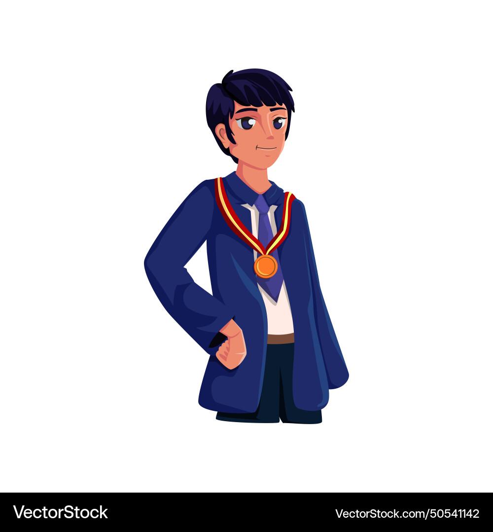 Graduation university student character Royalty Free Vector